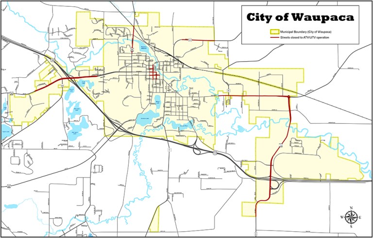 City of Waupaca ATV/UTV Map – City of Waupaca, WI